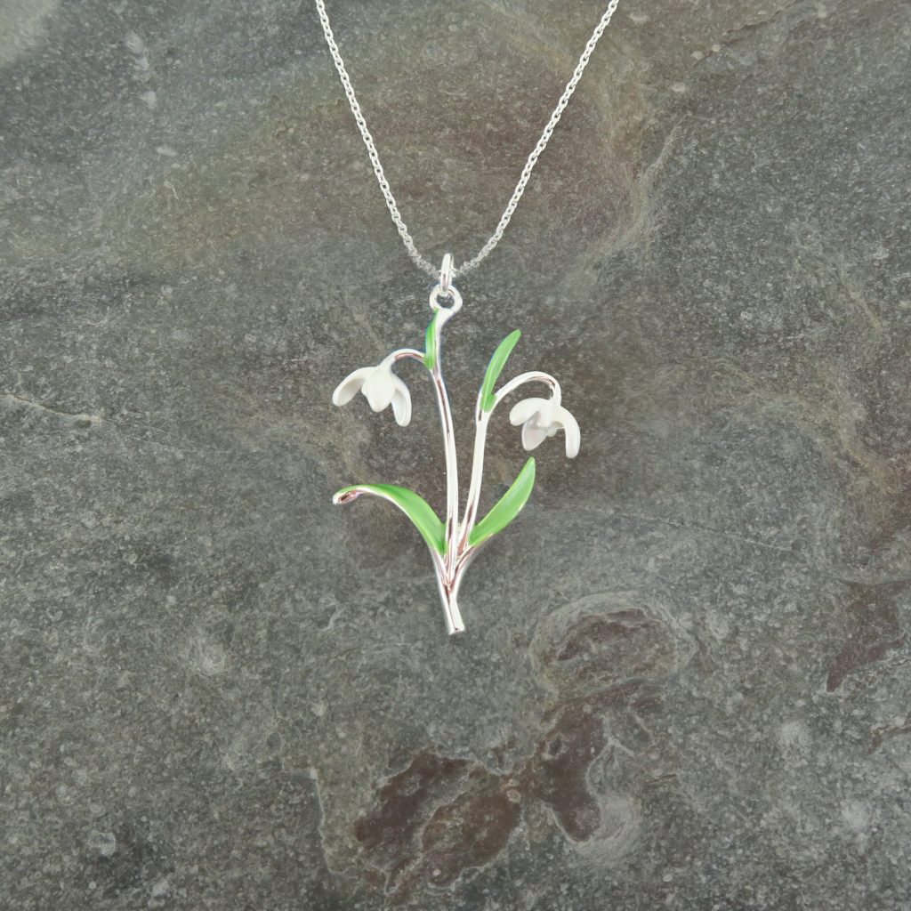 Snowdrop White Open Flower Pendant Necklace, Silver Tone – Alexander ...